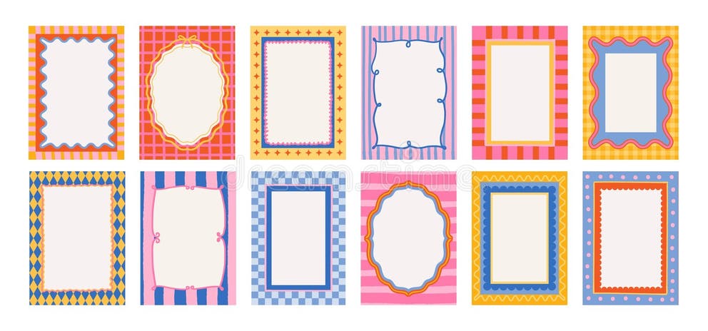 Wavy Frames. Doodle Wave Edge Borders Stock Vector - Illustration of ...