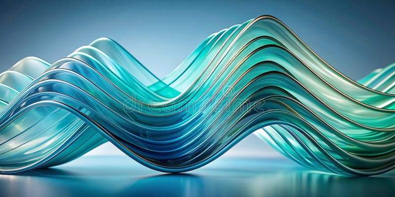 Wavy Glass Sheets Forming an Abstract Flowing Shape Dynamic Motion ...
