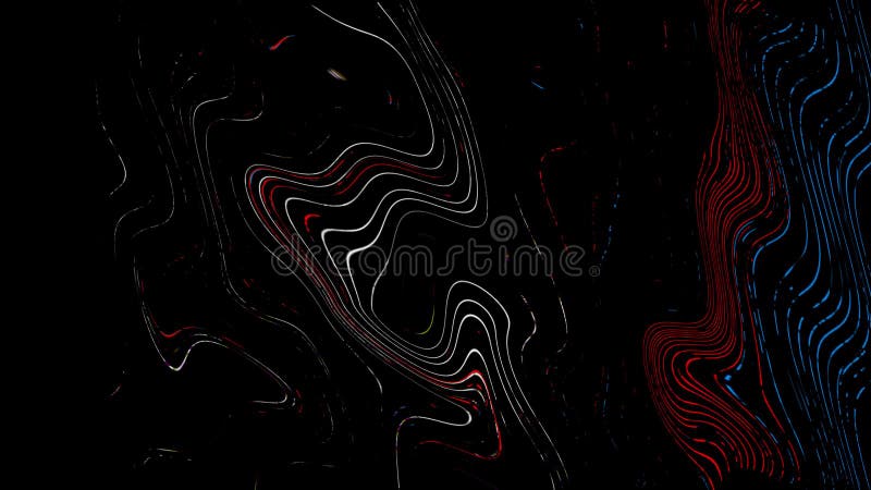 Wavy Glitch Interference with Blue and Red Channel on a Black Screen ...