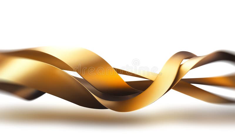 Wavy Golden Ribbons Background Stock Illustration - Illustration of ...