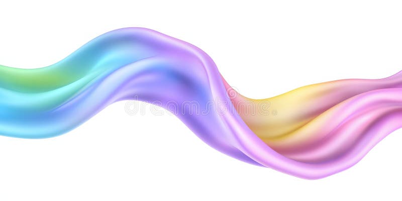 Wavy Gradient Ribbon Flowing Across a White Background with Pastel ...