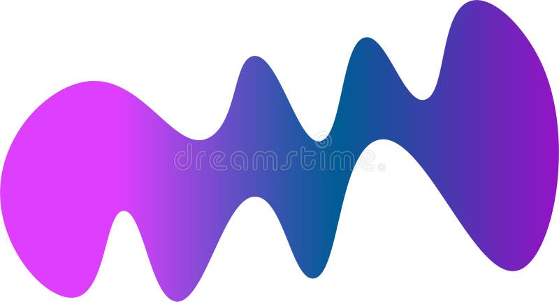 Wavy Gradient Shape in Purple and Blue Stock Vector - Illustration of ...