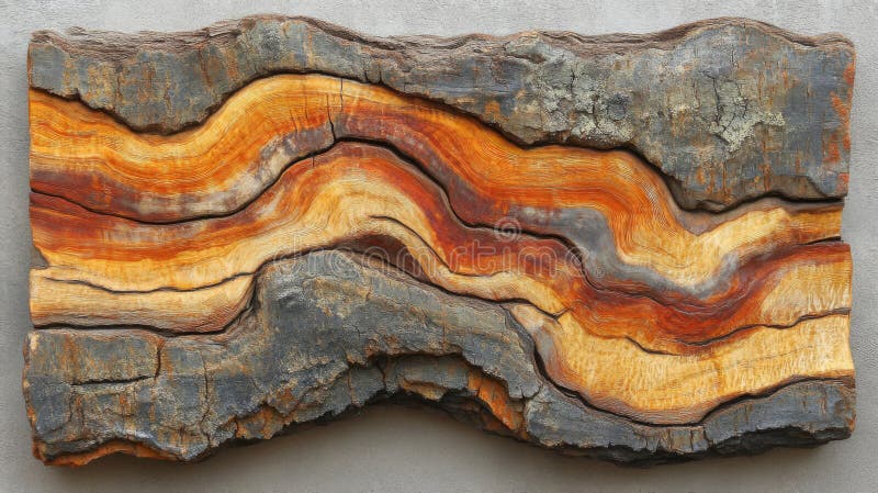 Wavy Grain Patterns in a Wooden Slab Stock Illustration - Illustration ...