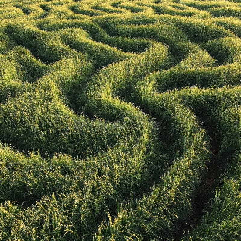 The Wavy Grass Maze stock image. Image of aesthetic - 347087379