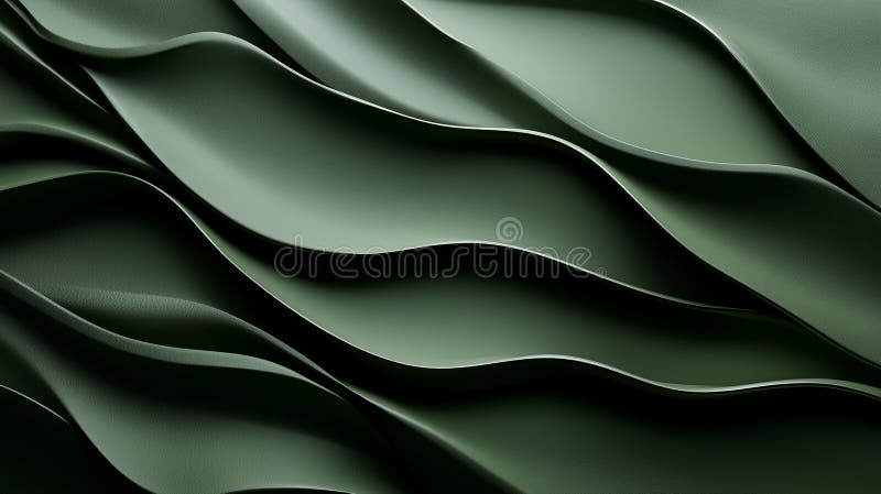 Wavy Green Wall Design in a Modern Interior Space Stock Photo - Image ...