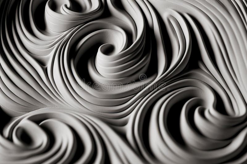 Wavy Grey Clay Spirals Made of Plasticine Texture Stock Illustration ...