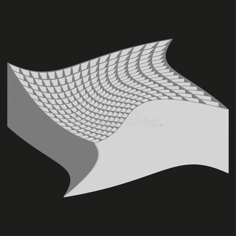 Wavy Grey Plane. Abstract Fluid Surface. Dynamic Curved Pattern. Vector Digital Background Stock ...