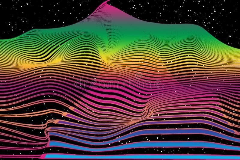 Wavy Grid stock illustration. Illustration of psychedelic - 167909805