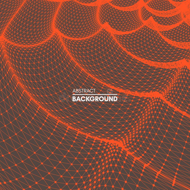 Wavy Grid Background. 3d Abstract Vector Illustration Stock Vector ...