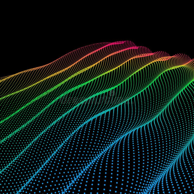 Wavy Grid Background. 3d Abstract Vector Illustration Stock Vector ...