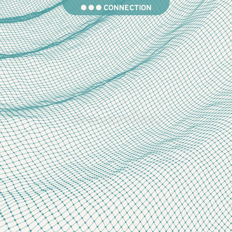 Wavy Grid Background. 3d Abstract Vector Illustration Stock Vector ...