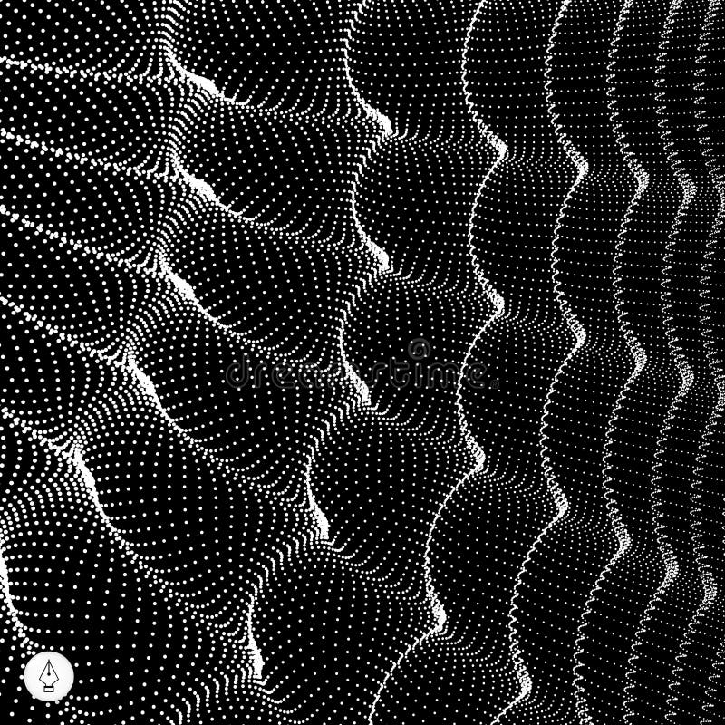 Wavy Grid Background. 3d Abstract Vector Illustration. Texture ...