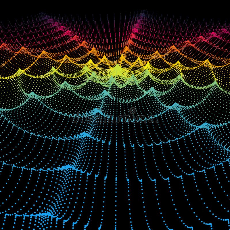 Wavy Grid Background. 3d Abstract Vector Illustration Stock Vector ...