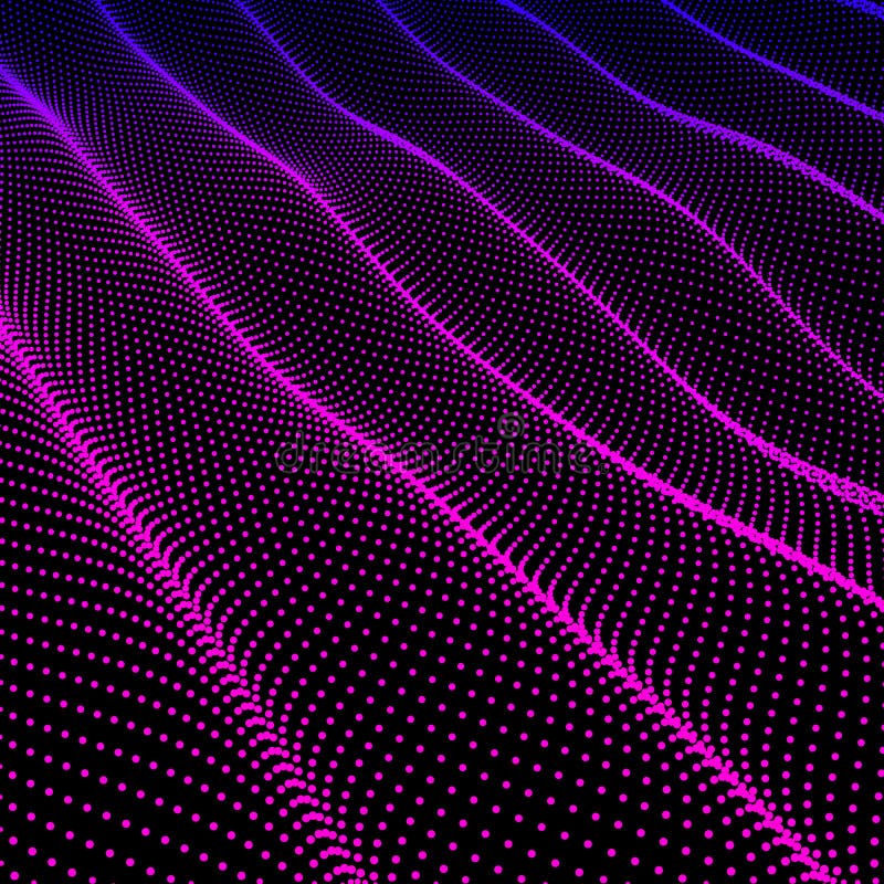 Wavy Grid Background. 3d Abstract Vector Illustration Stock Vector ...