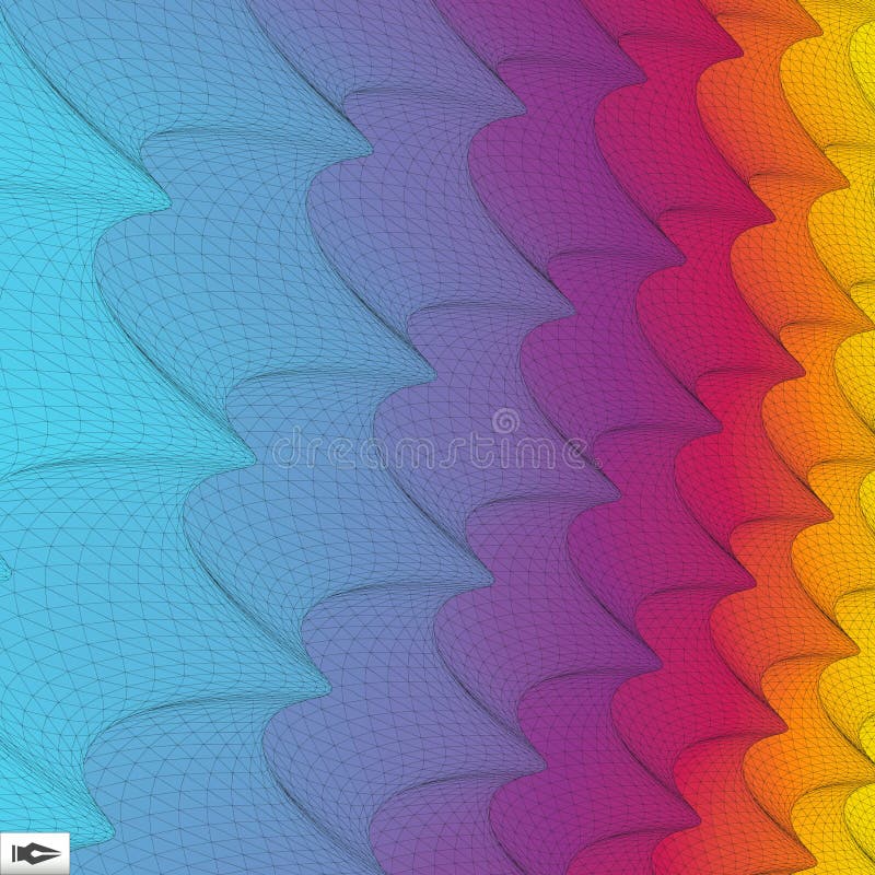 Wavy Grid Background. Mosaic. 3d Vector Illustration. Stock Vector ...