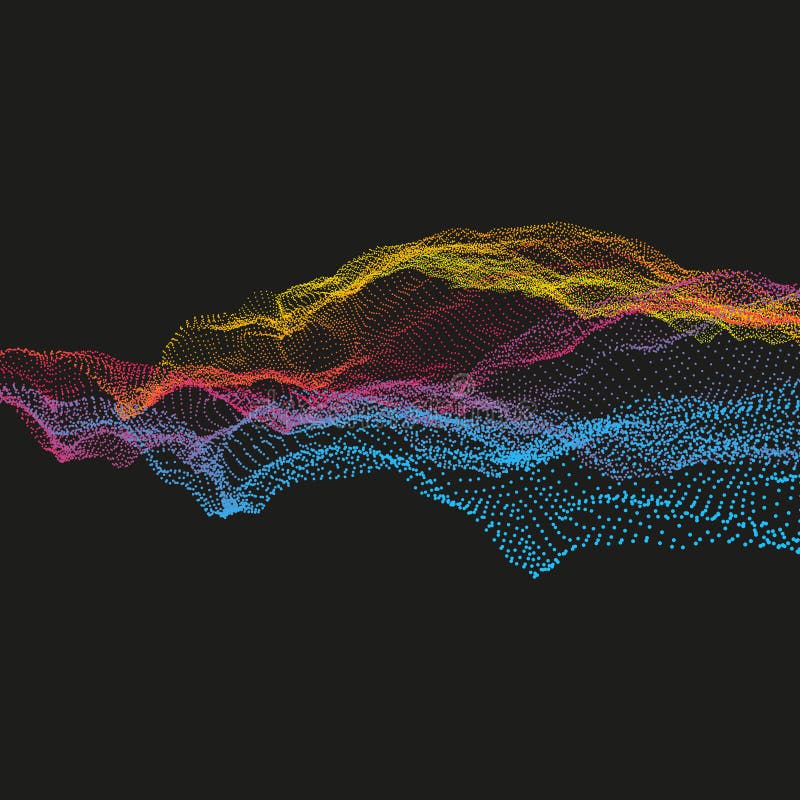 Wavy Grid Background. Ripple Grid. Abstract Vector Illustration. 3D ...