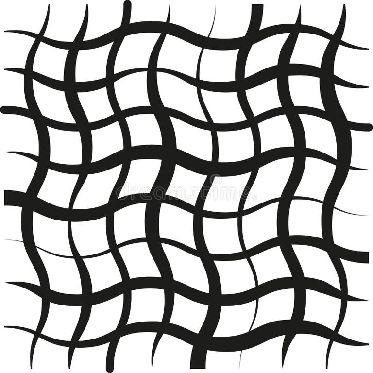 Wavy Grid Icon. Abstract Mesh Shape. Distorted Square Figure. Vector ...