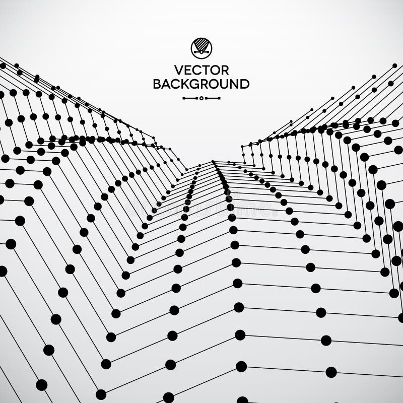 Wavy Grid Made of Connected Dots Stock Vector - Illustration of ...