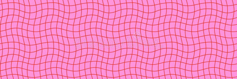 Wavy Grid Pattern Seamless Background with Red Lines on Pink Creating a ...