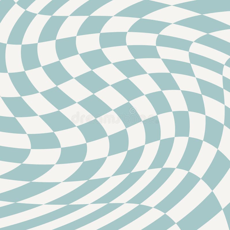 Wavy Groovy Distorted Checkered Background Set Stock Illustration ...