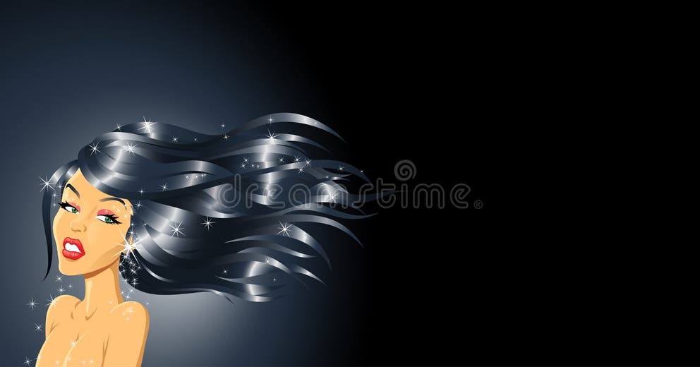 Wavy hair stock vector. Illustration of attractive, curly - 7643874
