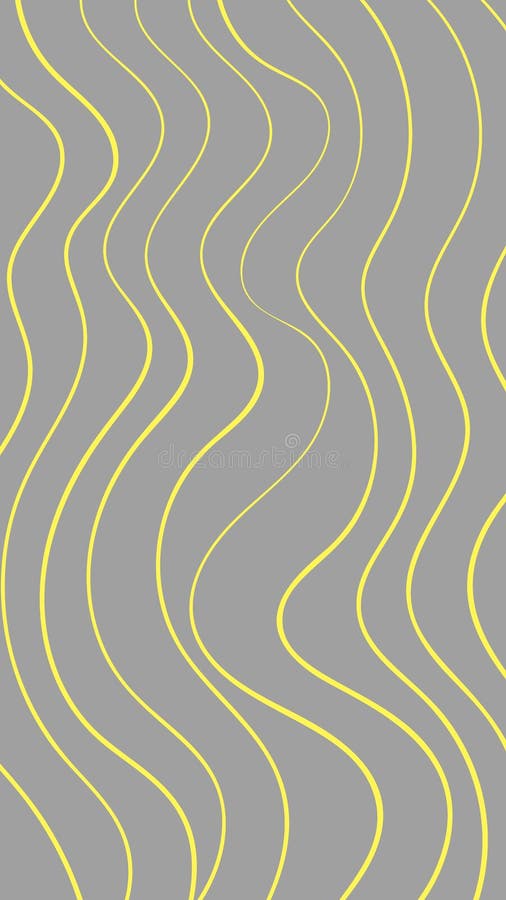 Wavy Hand Painted Yellow Lines on Light Gray Background, Ultimate Gray ...
