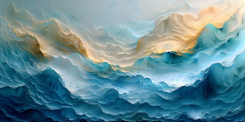 Wavy Horizons: Abstract Art Stock Illustration - Illustration of arctic ...