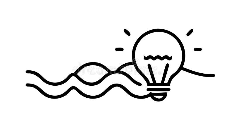 Wavy Idea Icon Vector Outline for Fluidity and Innovation, Vector ...