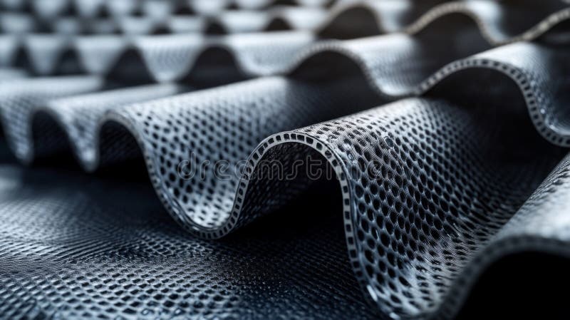 Wavy Industrial Material Showcasing Texture in a Manufacturing ...