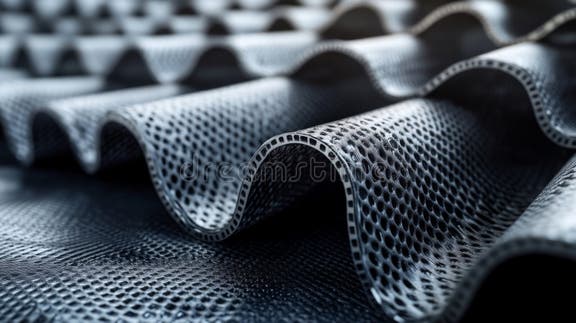 Wavy Industrial Material Showcasing Texture in a Manufacturing ...
