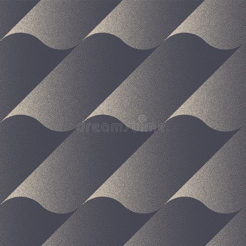 Wavy Layered Structure Seamless Pattern Trend Dotwork Abstract Vector ...