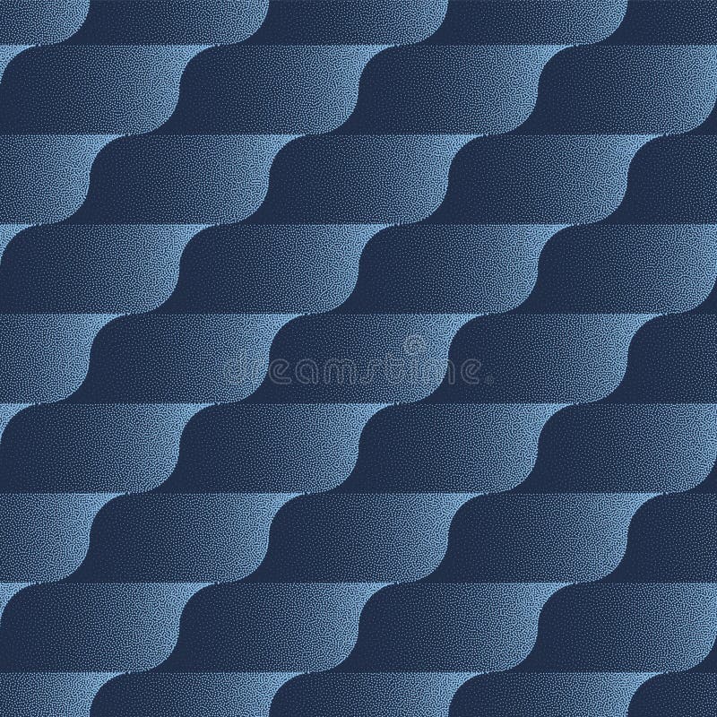 Wavy Layered Structure Seamless Pattern Trend Vector Blue Abstract ...
