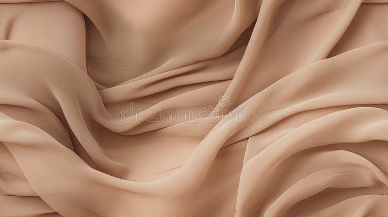 Wavy Light Brown Crepe Chiffon Elegantly Folded, Highlighting the ...