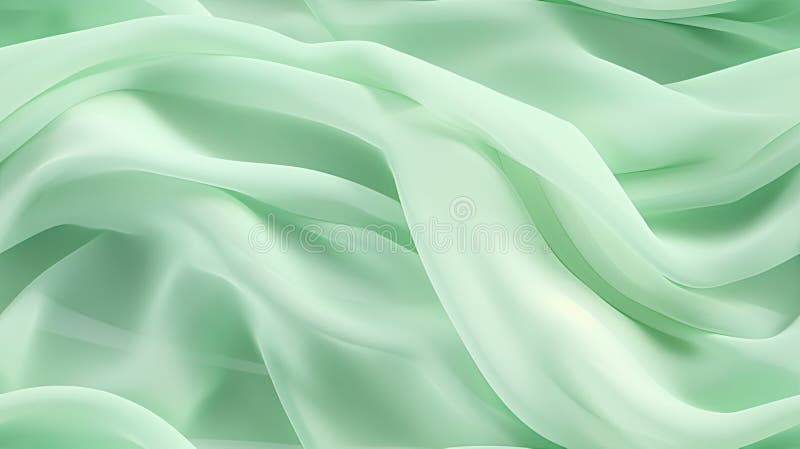 Wavy Light Green Crepe Chiffon Elegantly Folded, Highlighting the ...