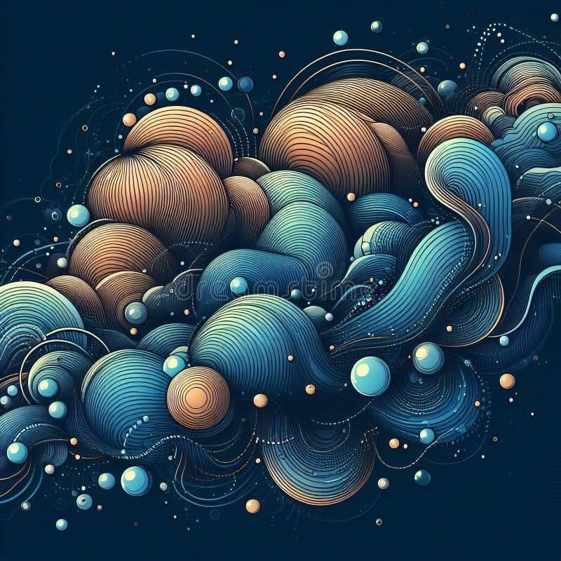 Wavy Line Bubbles Bubbles with Wavy Curving Lines Stock Photo - Image ...