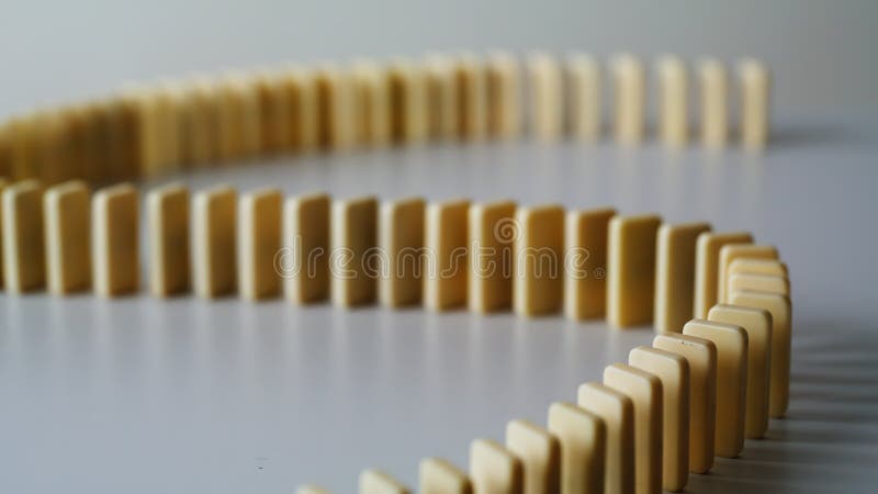 Wavy Line Dominoes Standing on Light Surface Closeup. Game Bricks ...