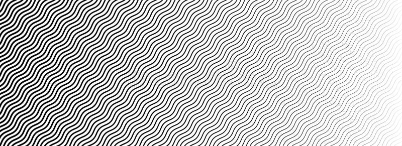 Wavy Line Gradient Pattern. Black and White Fading Wave Halftone ...