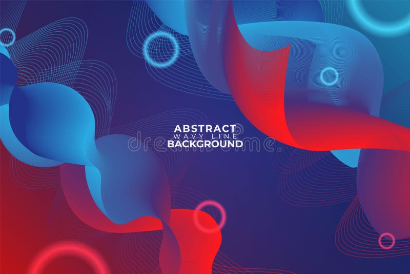 Wavy Line Gradient Red and Blue Abstract Background with Glow Circle ...