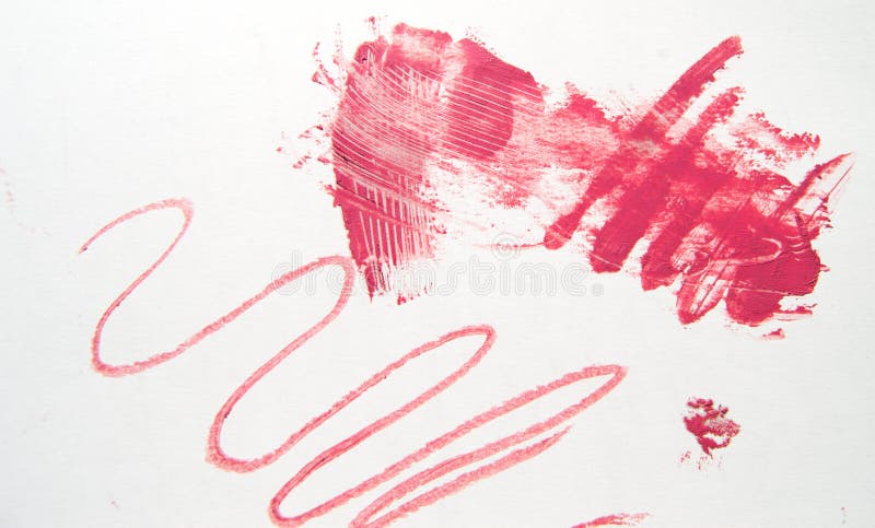 Wavy Line and Smear of Red Lipstick, Smeared on White, Beauty Concept ...