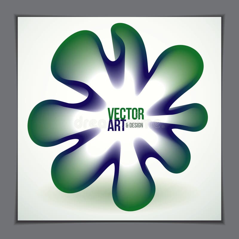 Wavy Lined Flower Abstract Vector Shape, Abstract Art Element. Perfect ...