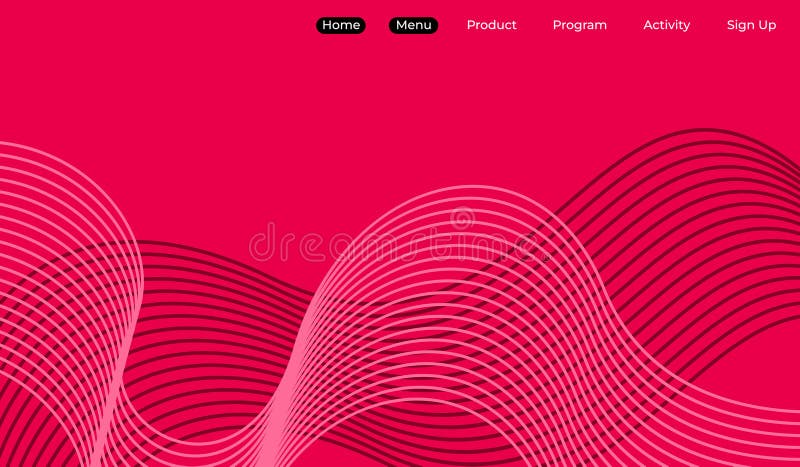 Wavy Lines Background Template Copy Space for Landing Page Stock Vector ...