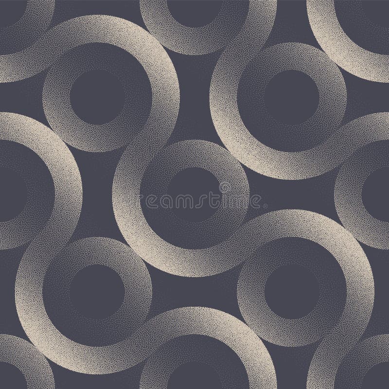 Wavy Lines and Circles Seamless Pattern Trend Vector Dotwork Abstract ...