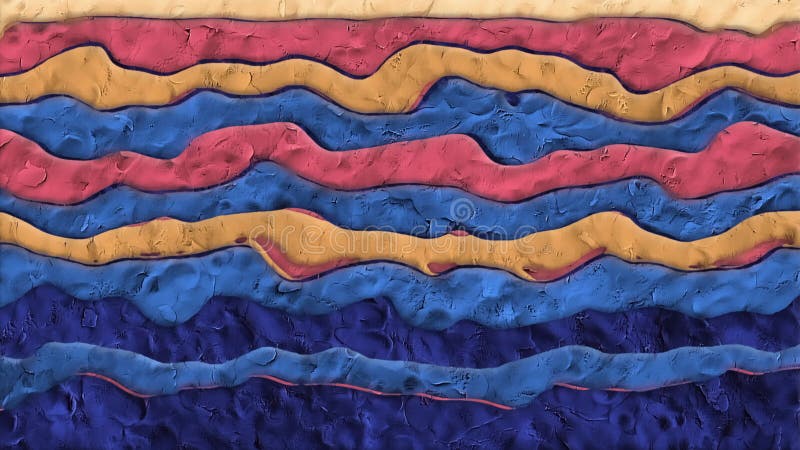 Wavy Lines Claymation Animation 4K Loop Stock Video - Video of orange ...