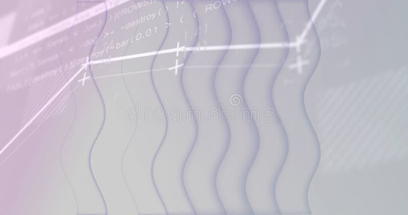 Wavy Lines and Coding Text Animation Over Light Background Stock Footage - Video of technology ...