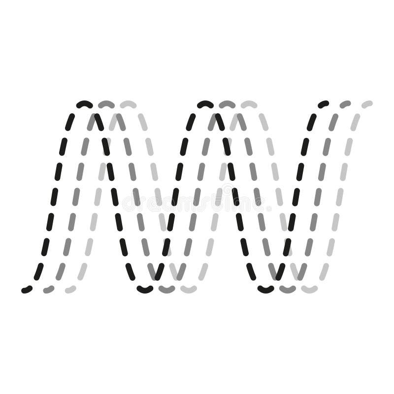 Wavy Lines Design. Curved Dotted Pattern. Abstract Vector Art. Black ...