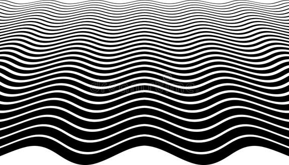 Wavy Lines Halftone Pattern. Abstract Black and White Textured ...