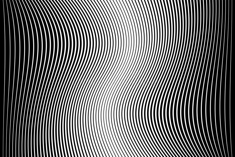 Wavy Lines Halftone Pattern. Abstract Textured Black and White ...
