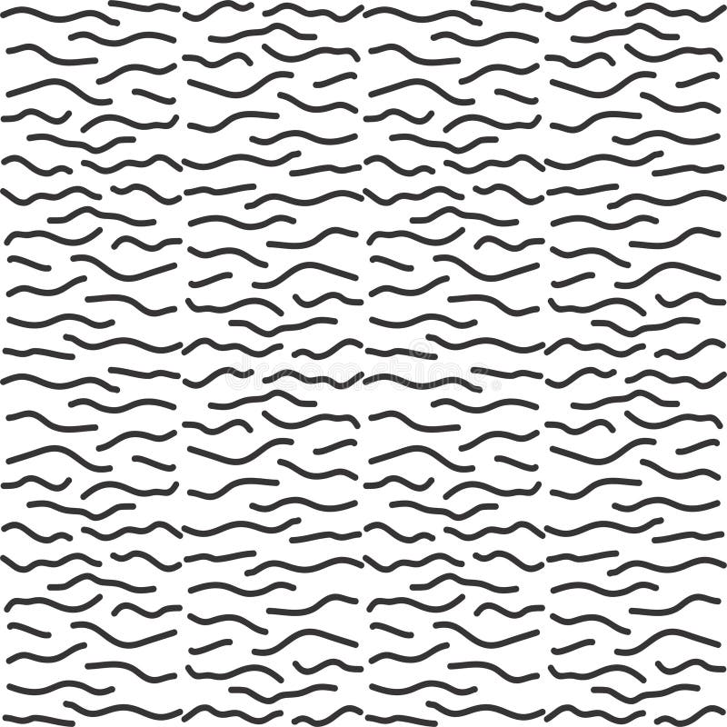 Wavy Lines Hand Drawn Seamless Vector Pattern. Cdr X6 Stock Vector ...
