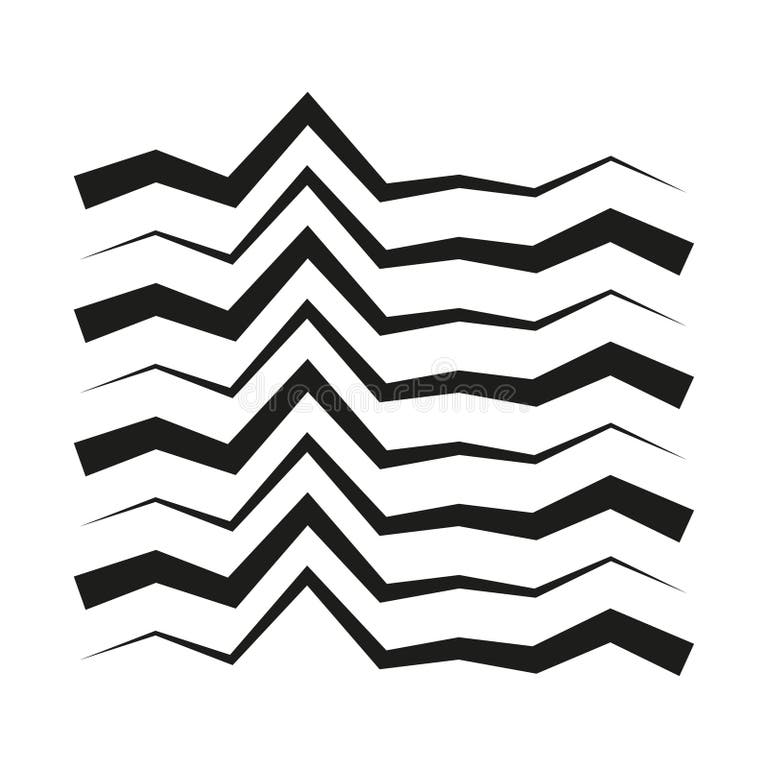 Wavy Lines Icon. Black Zigzag Shape. Abstract Wave Form. Vector White ...