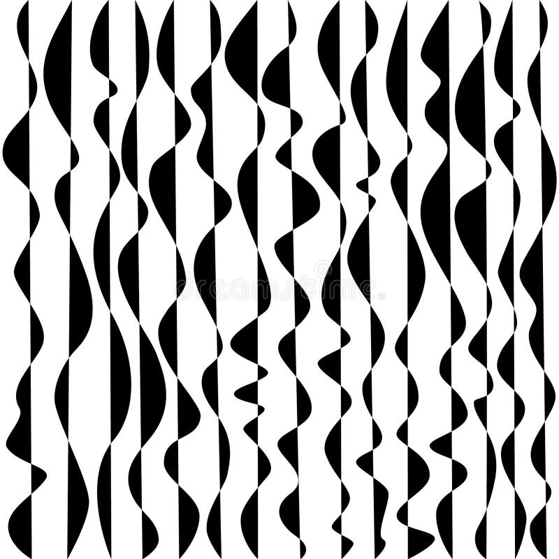 Wavy Lines Intertwining, Twisting, in Black and White Stock Vector ...